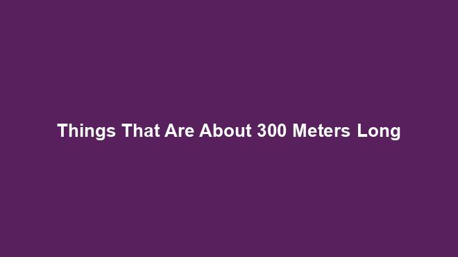 Things That Are About 300 Meters Long - Dimension Discovery